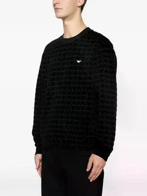 Emporio Armani Patterned Sweatshirt With Logo Embroidery