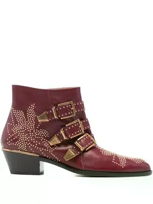 Chloé Susan Studded-embellished Boots - Red