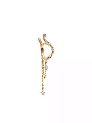 MARIA BLACK 14k Recycled Yellow Versailles Diamond Drop Huggie Earring