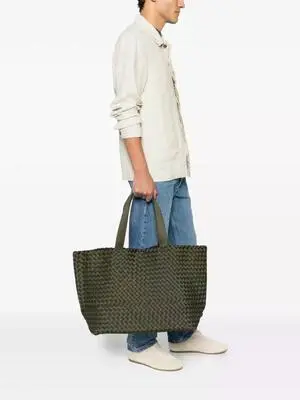 NAGHEDI Large Como Woven Tote Bag - Green