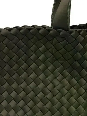 NAGHEDI Large Como Woven Tote Bag - Green
