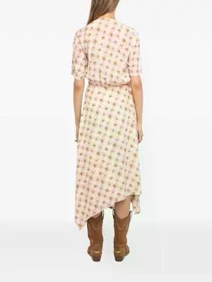Zadig&Voltaire Printed Asymmetrical Wrap Dress - Neutrals