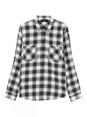 Amiri Bones-appliqué Plaid Shirt