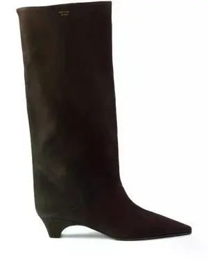 Prada 40mm Point-toe Leather Boots