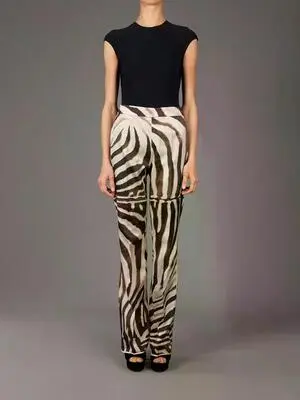 Giambattista Valli Zebra Print Flared Trousers