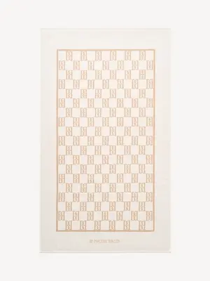 BY MALENE BIRGER Kimosa Towel Organic Cotton Towel - Dark Sand Monogram