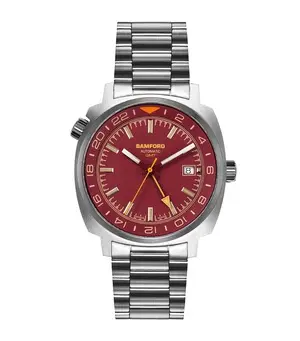 BAMFORD LONDON Stainless Steel Gmt Watch - Red