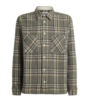 WAX LONDON Wool-blend Check Whiting Overshirt