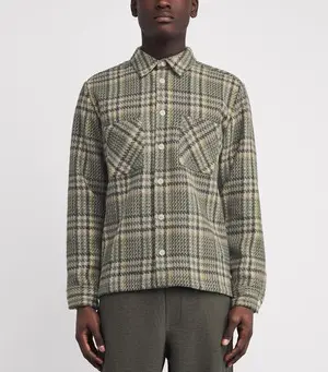 WAX LONDON Wool-blend Check Whiting Overshirt