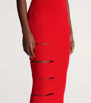 Balmain Knit Cut-out Maxi Skirt