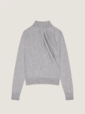 Givenchy Draped Merino Wool Sweater - Light Grey