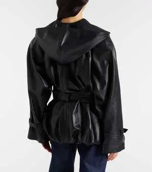 Magda Butrym Hooded Leather Jacket