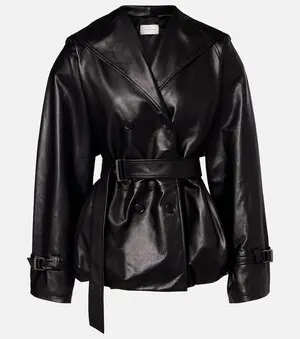 Magda Butrym Hooded Leather Jacket - Black