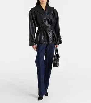 Magda Butrym Hooded Leather Jacket