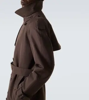 Burberry Check Silk And Cotton Trench Coat