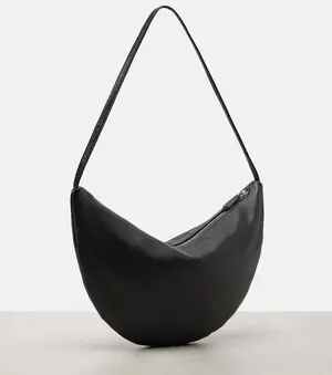 THE ROW Izzy Leather Shoulder Bag - Black