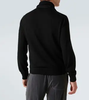 TOM FORD Suede And Wool-blend Zip-up Sweater