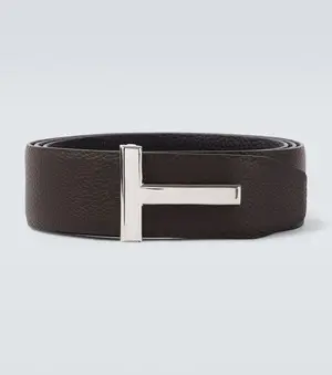 TOM FORD T Icon Reversible Leather Belt - Brown