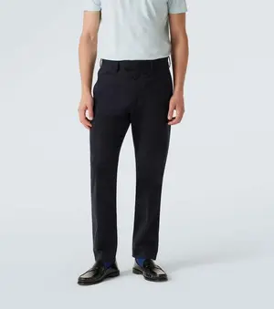 TOM FORD Cotton Straight Trousers - Blue