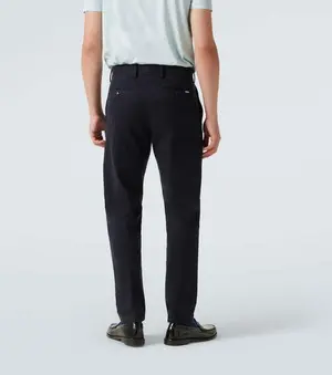 TOM FORD Cotton Straight Trousers - Blue