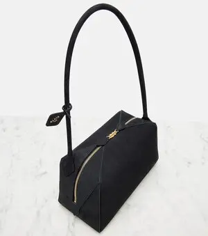 Alaïa Le Bouledogue Medium Suede Shoulder Bag - Black