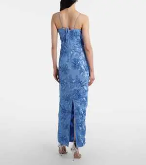 ROTATE BY BIRGER CHRISTENSEN Floral Embroidered Maxi Dress