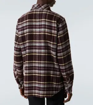 GOD'S TRUE CASHMERE Plaid Cashmere Shirt With Emerald - Multicoloured