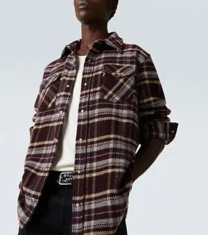GOD'S TRUE CASHMERE Plaid Cashmere Shirt With Emerald - Multicoloured