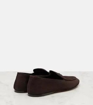 THE ROW Awar Suede Loafers - Brown