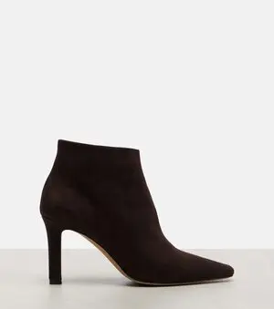 THE ROW Carla Suede Ankle Boots - Brown