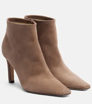THE ROW Carla Suede Ankle Boots - Grey