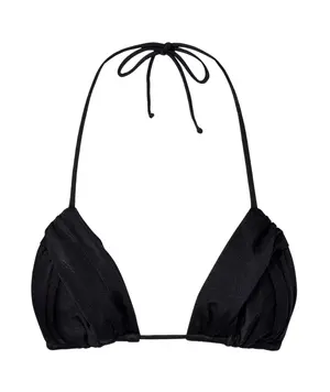BANANHOT Jasmin Draped Bikini Top - Black