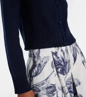 Erdem Crochet-trimmed Wool-blend Cardigan