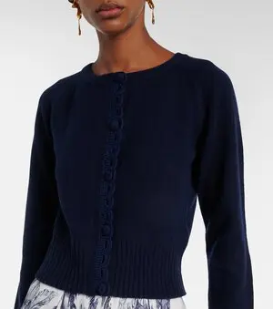 Erdem Crochet-trimmed Wool-blend Cardigan