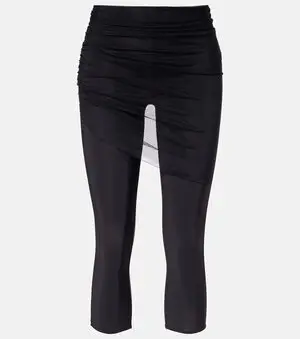 NENSI DOJAKA Cropped Tulle-trimmed Leggings - Black