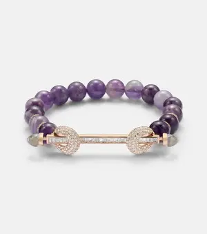 ANANYA Chakra Rose Gold Bracelet With Gemstones - Purple