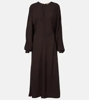 JOSEPH Hills Cutout Crêpe Midi Dress - Brown