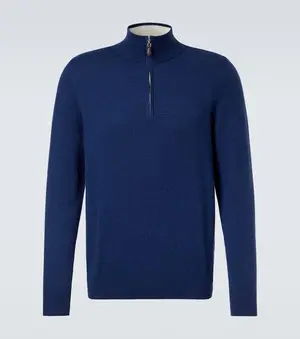 Arch4 Mr Fenchurch Cashmere Half-zip Sweater - Blue