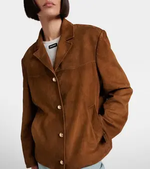 Miu Miu Suede Leather Jacket - Brown