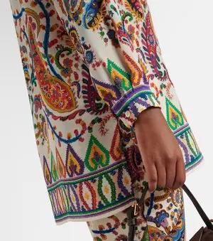 Etro Paisley Printed Silk Shirt - White