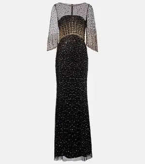 Jenny Packham Kiya Embellished Gown - Black