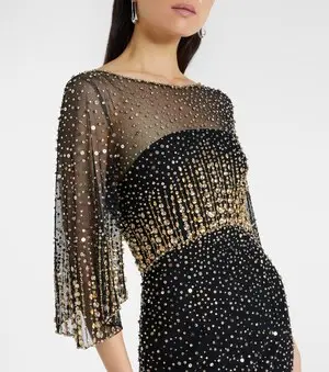 Jenny Packham Kiya Embellished Gown - Black