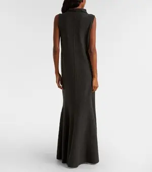 Khaite Margo Wool Maxi Dress - Grey