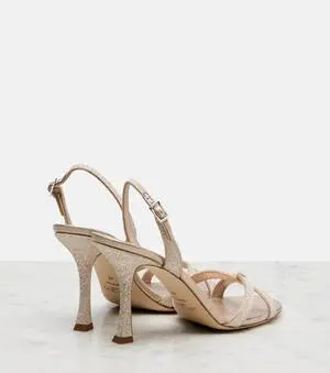 JIMMY CHOO Elsy 90 Glitter Slingback Sandals