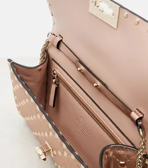 Valentino Garavani Rockstud Spike Leather Shoulder Bag - Pink