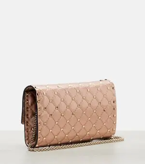 Valentino Garavani Rockstud Spike Leather Shoulder Bag - Pink