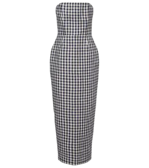 Posse Romeo Gingham Strapless Maxi Dress - Blue