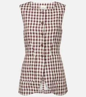 Posse Romeo Gingham Linen Vest