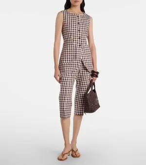 Posse Sadie Gingham Linen Capri Pants