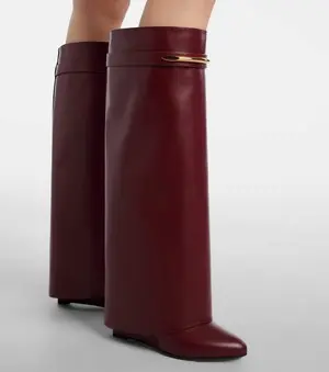 Givenchy Shark 95 Leather Knee-high Boots